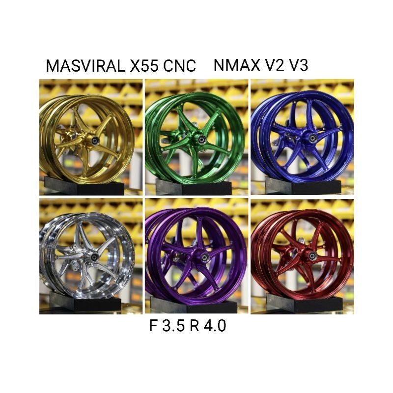 ORIGINAL - MASVIRAL X55 CNC SPORT RIM 14 INCH FOR NMAX V2 V3 | Shopee ...