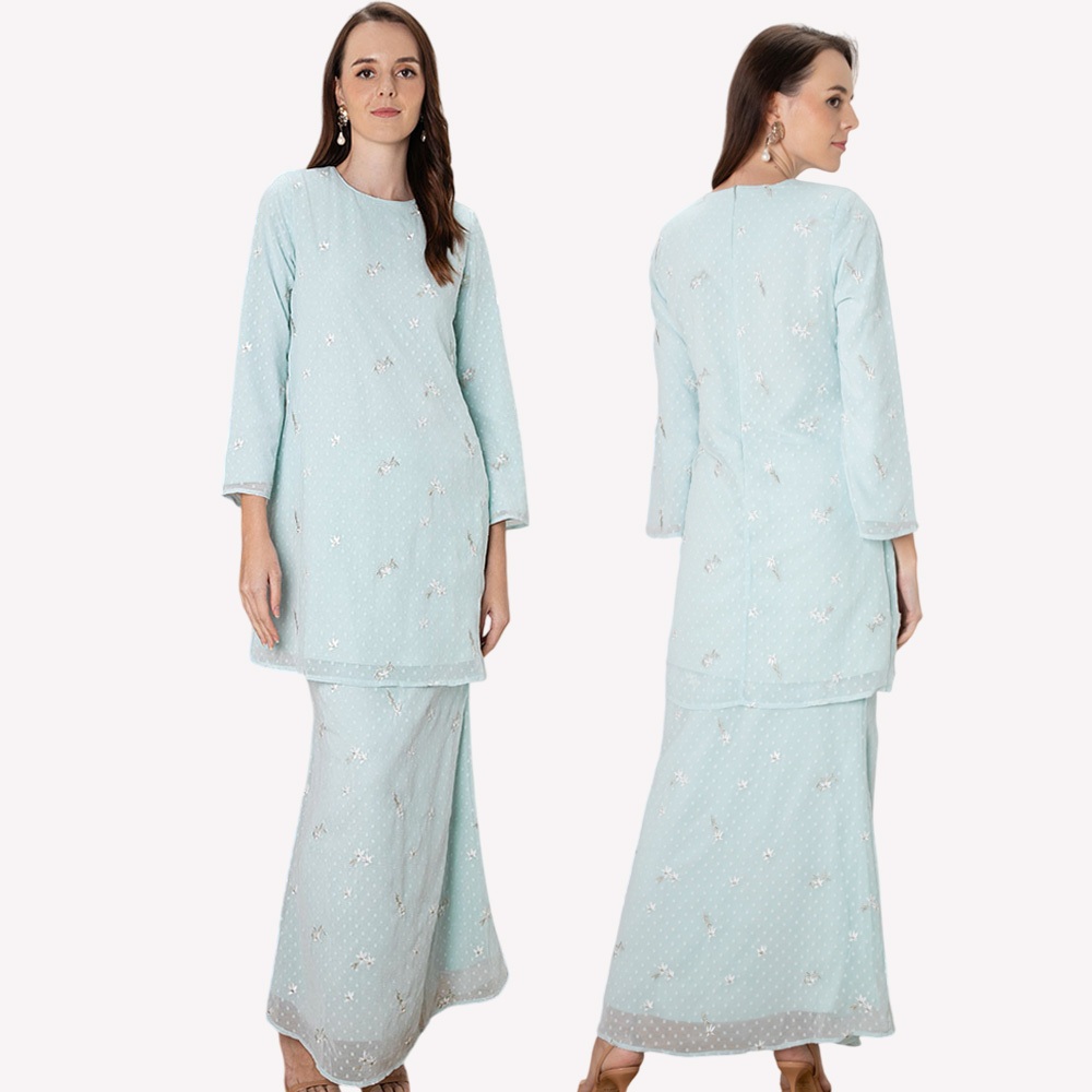 [Baju Raya 2025] ERA MAYA PUTRI Sulaman Emas Chiffon Embroidery Baju ...