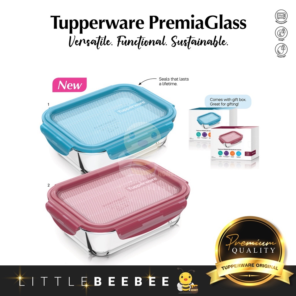 🔥 Lunch Box Tupperware Glass Lunch Box Glass Bekas Tupperware Makanan ...