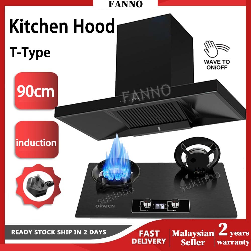 5-year warranty Kitchen Cooker Cooktops Rande Hood and Hob Set Dapur ...