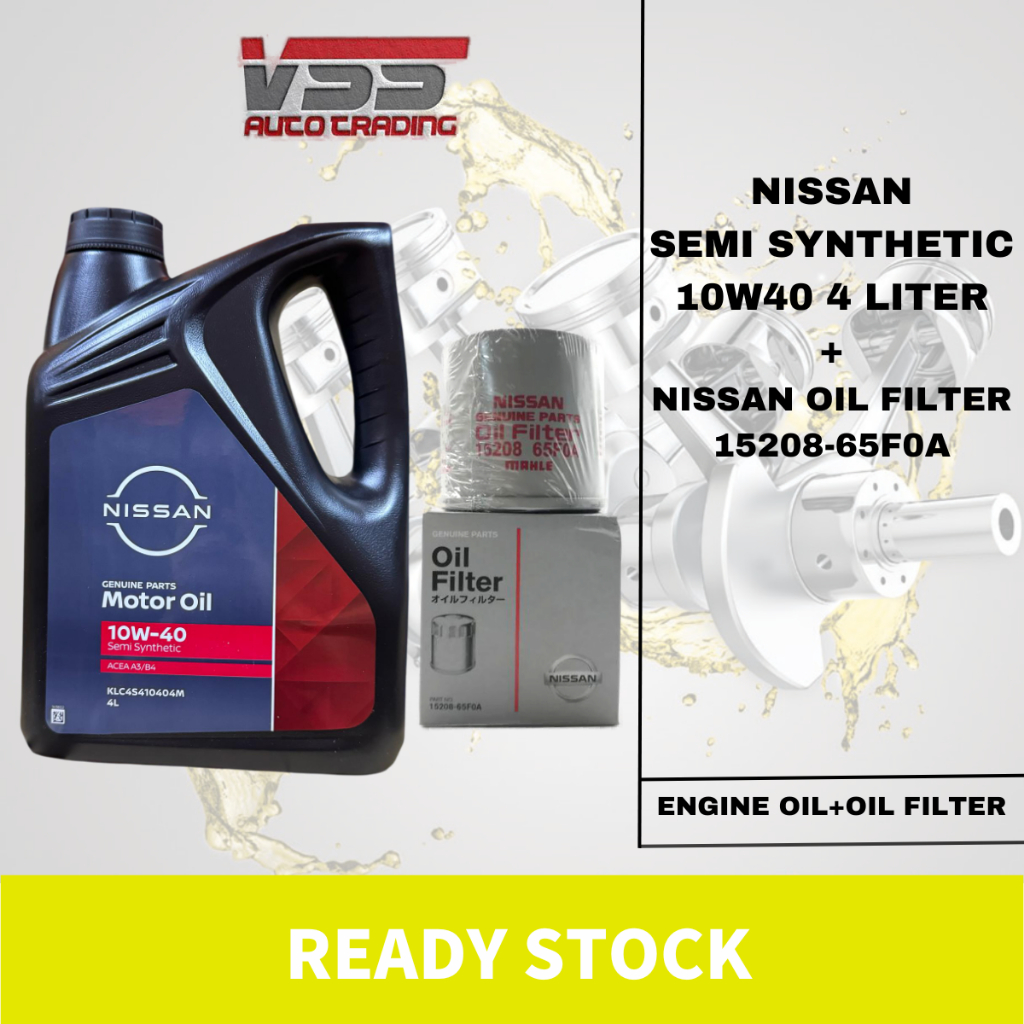 100% Original Nissan Engine Oil Semi Synthetic 10W40 +Oil Filter ...
