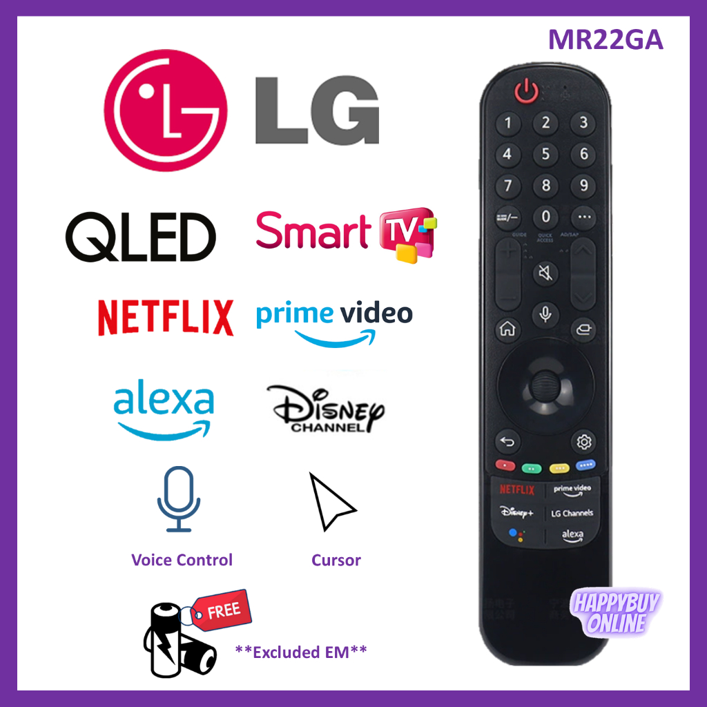 LG 4K QLED UHD Smart Google TV Magic Remote Control MR21GA MR22GA ...