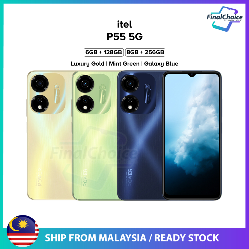 itel P55 5G/P661N (6GB+128GB) (8GB+256GB) Original itel Malaysia ...