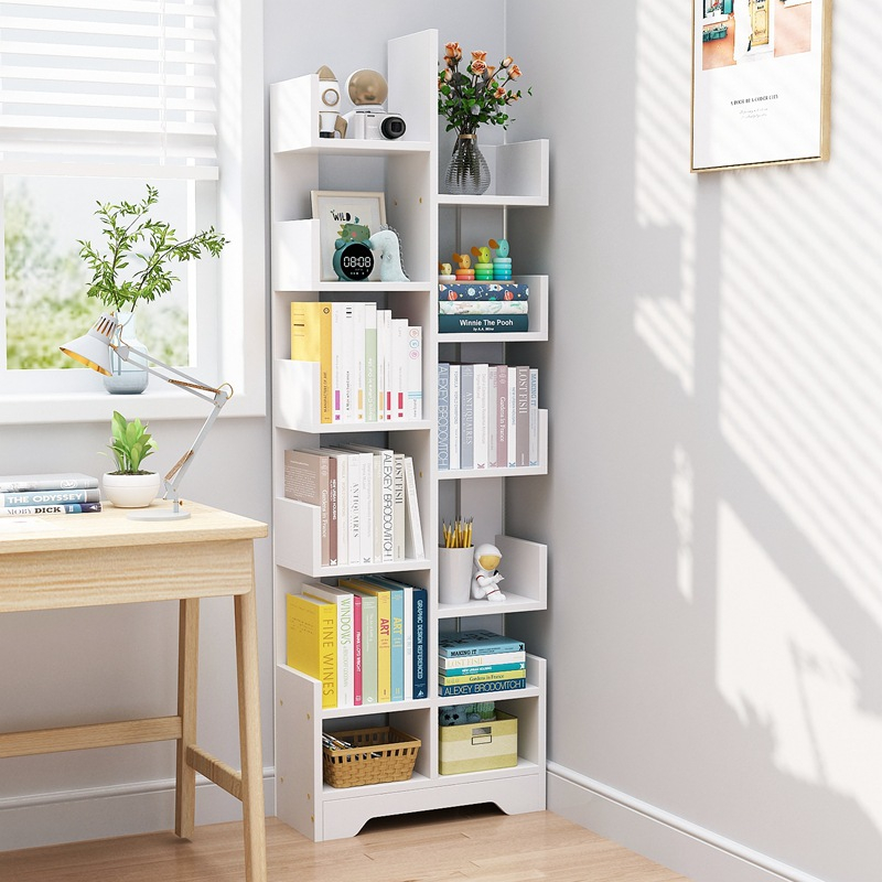 Simple Children's Bookcase Floor Storage Rack Integrated Wall Boycase ...