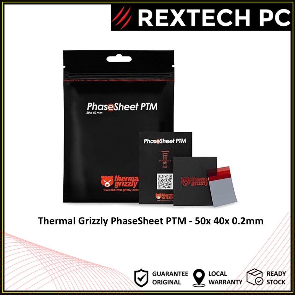 Thermal Grizzly PhaseSheet PTM - 50x 40x 0.2mm Phase Sheet Phase Change ...