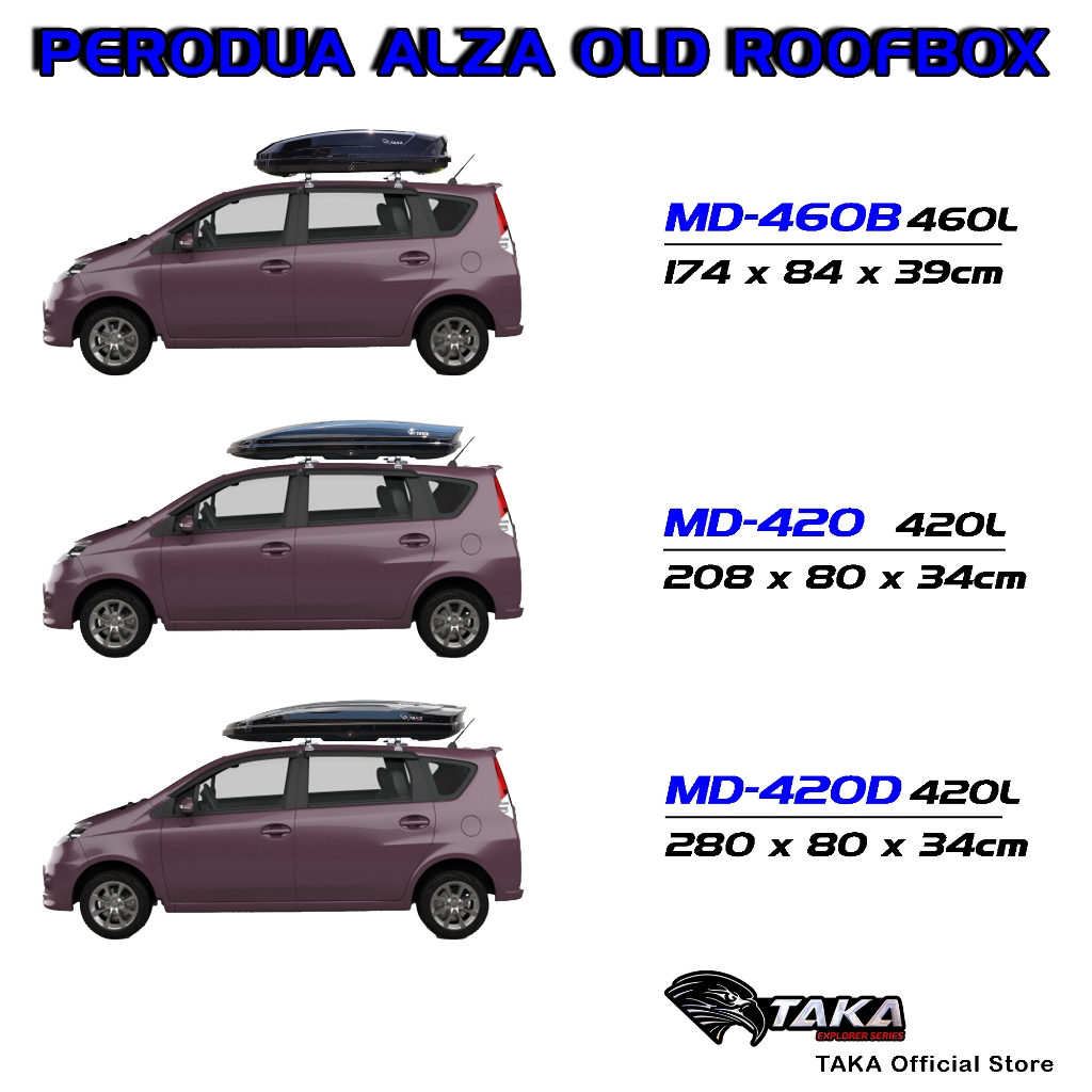 Perodua Alza Old TAKA Roofbox [TAKA MD-460B/MD-420/MD-420D] [With ...