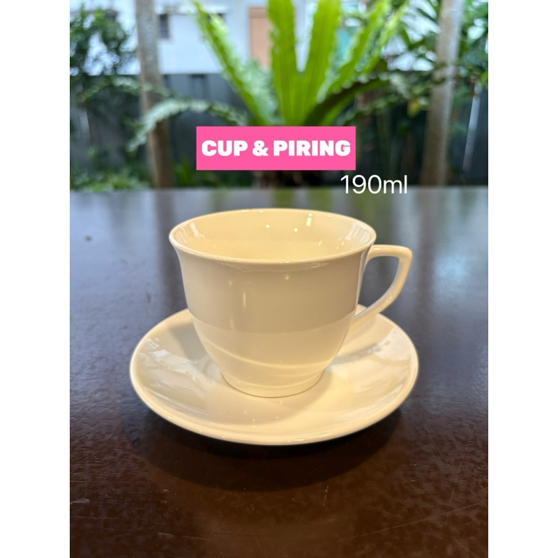AS- Cawan Kopi Teh Putih White Ceramic Cup & Saucer Set | Hotel Coffee ...