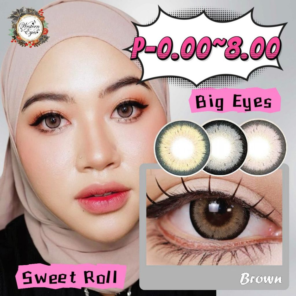 【Power 0.00-8.00】Sweet Roll 16mm 6Month Disposable Korea Lens Lens ...