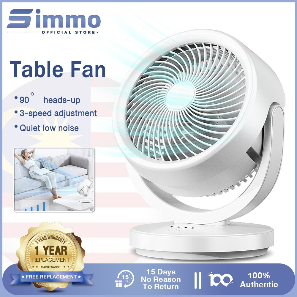 Simmo Portable Fan Table Fan 3 Speed Adjustable Kipas Meja 4200mAh ...