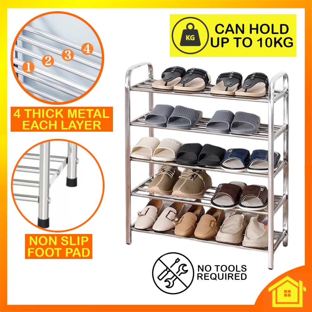 [OneHome] Shoe Rack Metal Heels Sneakers Sandal Shoes Simple Shelf ...