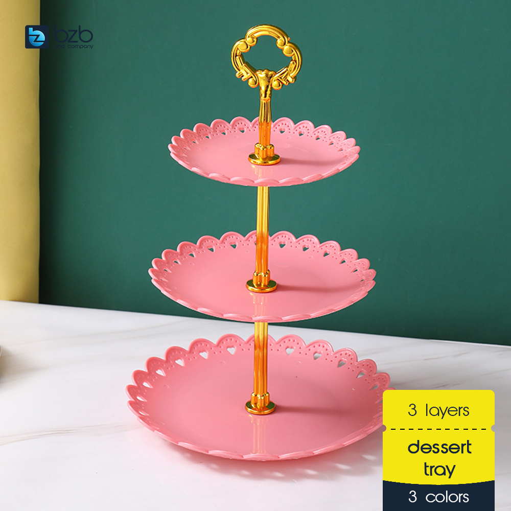 3 Layer Cake Stand Dessert Tray Party Buffet Birthday Cupcake Fruits ...