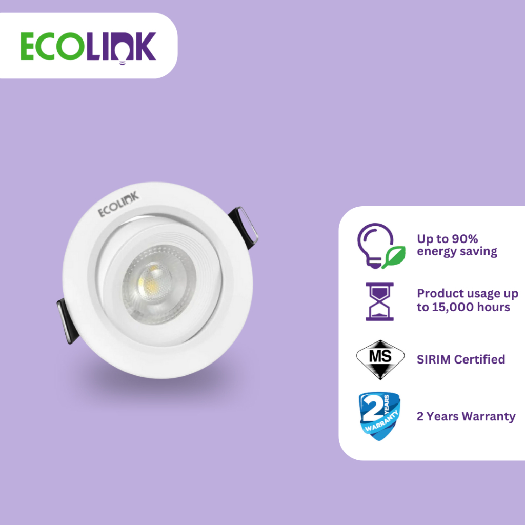 ECOLINK ESL190 LED Spot Light 5.5W 30 Degree ( 2700K / 4000K ) | Shopee ...