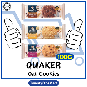 [Halal Food] Quaker Oat Cookies (Honey Nut/Raisins/Choco Chips) 100g/108g | Shopee Malaysia
