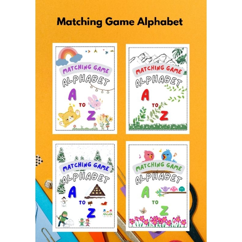 PDF Matching Alphabet Worksheet for Children/Padankan Gambar - 4 set ...