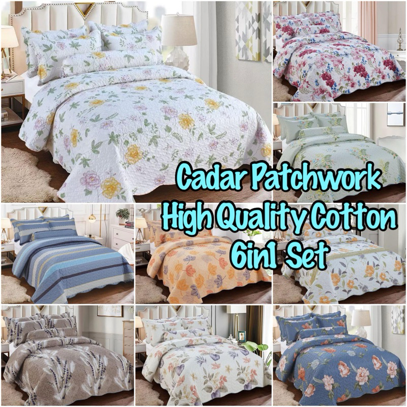 KING Cadar Patchwork 100% High Quality Cotton set 6 in 1 /250x230CM ...