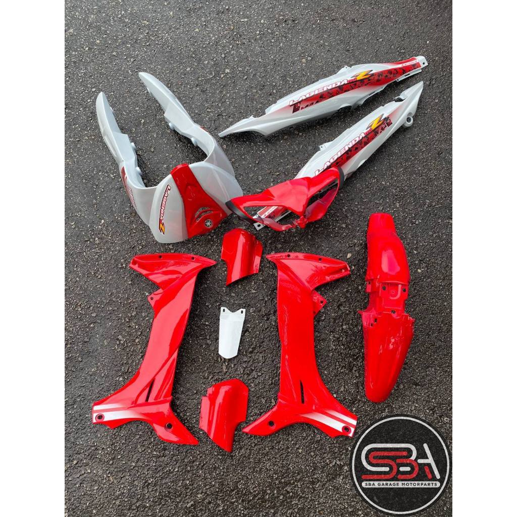 COVERSET YAMAHA LAGENDA SRL 110Z VRC WHITE MERAH MADE IN MALAYSIA SIAP ...