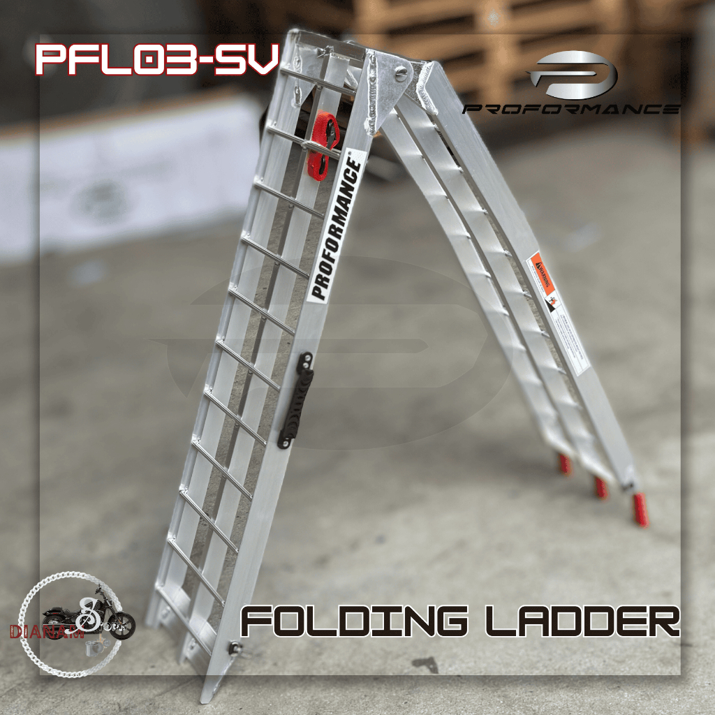 PROFORMANCE FOLDING LADDER MOTORCYCLE RAMP ALUMINIUM HEAVY DUTY BIKE ...