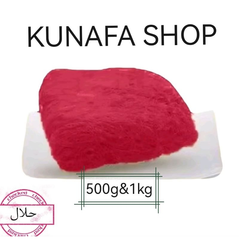 Kunafa Merah Segar Kualiti Terbaik Red Velvet Dough Makanan 500g&1kg ...