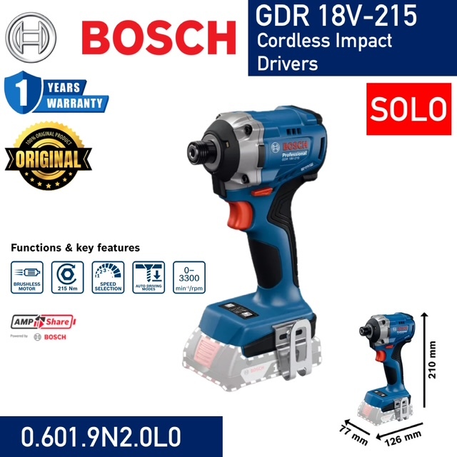 BOSCH GDR 18V-215 SOLO Cordless Impact Driver | Shopee Malaysia