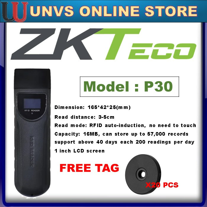 ZKTECO P30 RFID Guard Tour System+Guard Clocking System With 20pcs ...