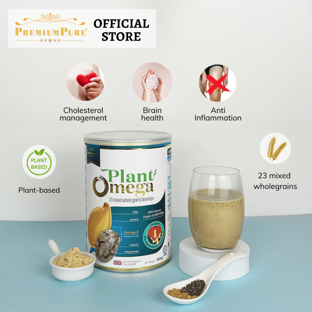 Plant Omega 800g Halal Premium Pure Mixed Whole grains Beverage Omega 3 ...