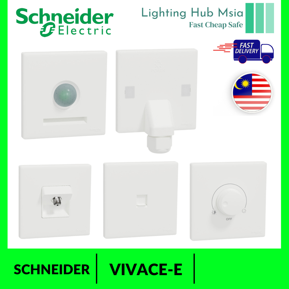 SCHNEIDER VIVACE-E CAT6 / TV SOCKET / DIMMER SWITCH / STEP LIGHT WITH ...