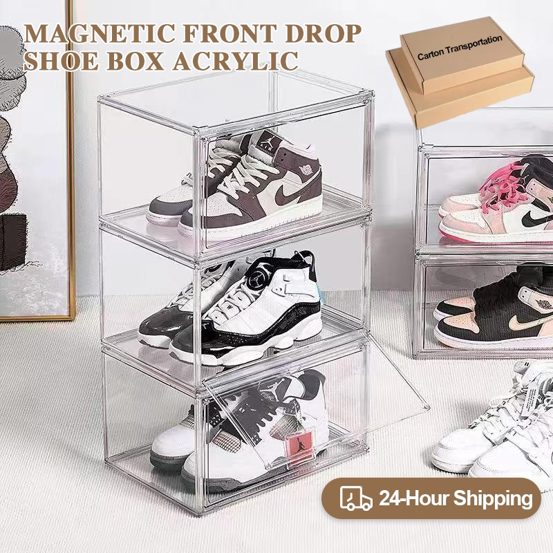 【mall yobox】Rak Kasut Magnetik Boleh Ditindan Pengatur storan lutsinar ...