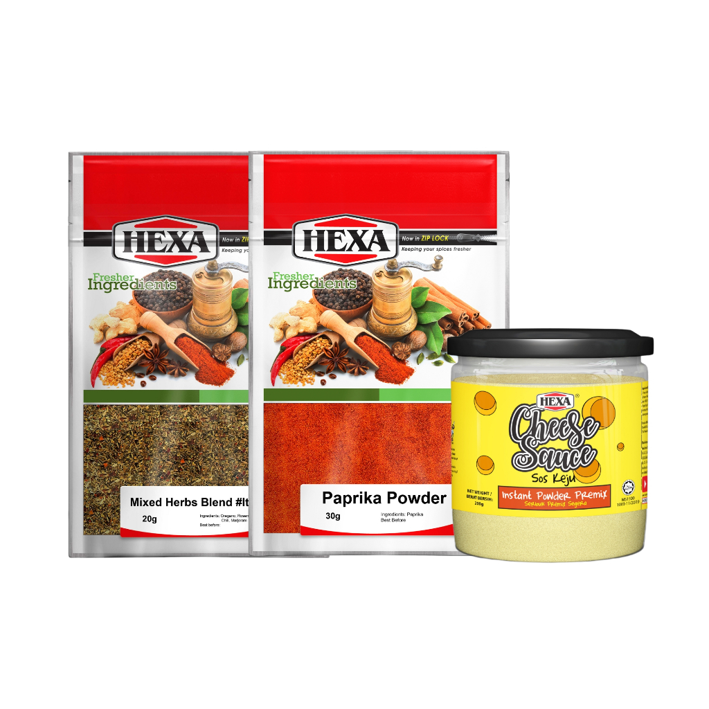 HEXA HALAL Nachos Set Cheese Sauce Premix Powder 200gm Paprika Powder ...