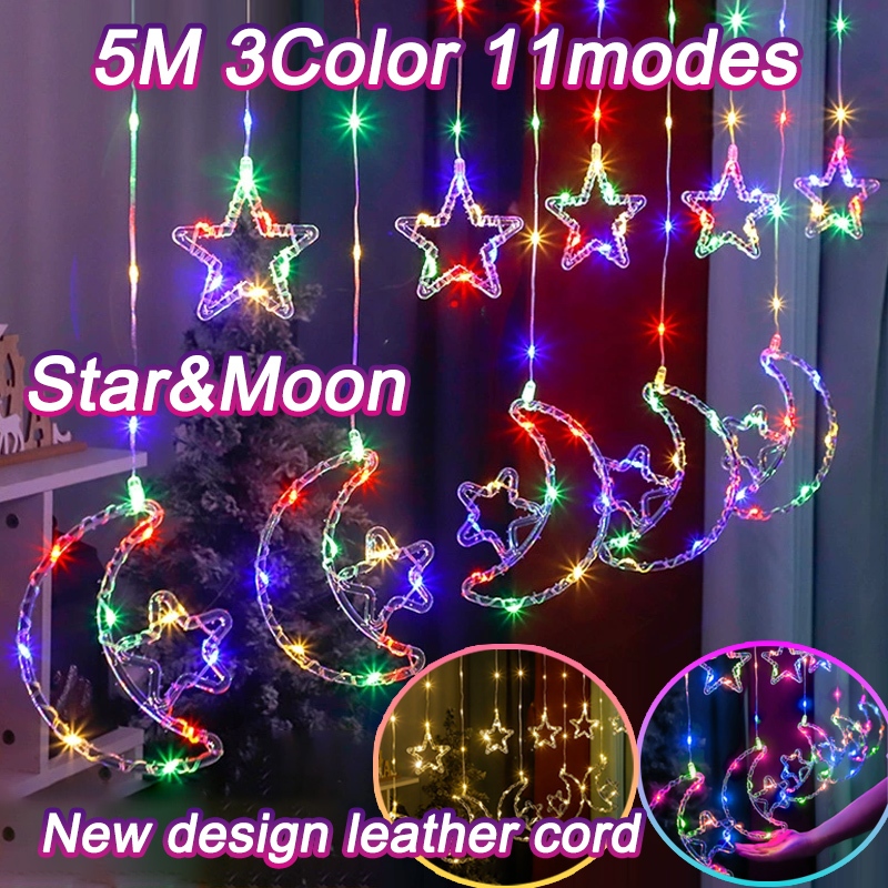Lampu Raya 5Meter star moon Hari Rya 2025 Moon Star lamp outdoor LED ...