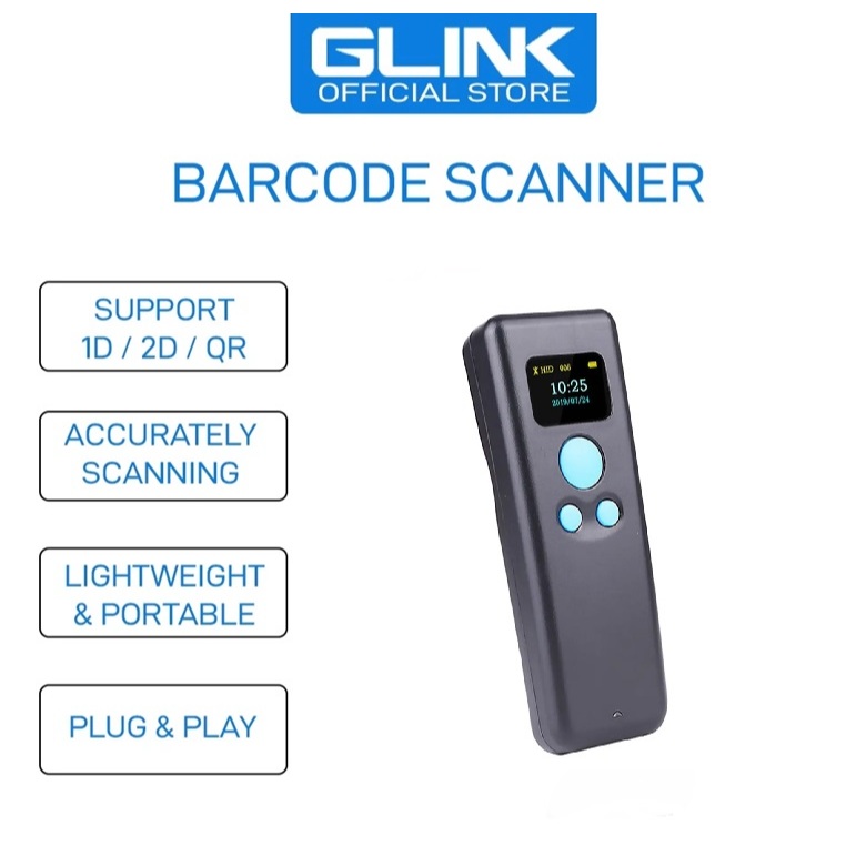 Barcode Scanner Handheld Wireless Portable 1D 2D QRPAY duitnowbluetooth ...