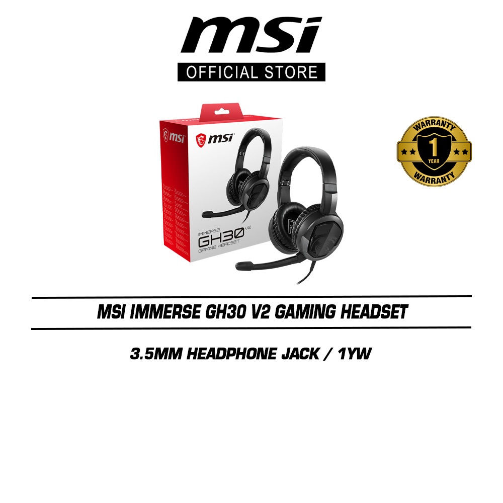MSI Immerse GH30 V2 Gaming Headset (3.5mm Headphone Jack | 1Y) | Shopee ...