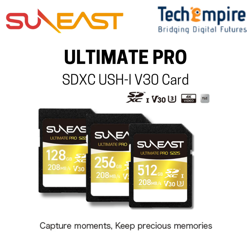 SUNEAST SDXC Card [V30] Max R 208MB/s U3 4K UHD ULTIMATE PRO 128GB / 256GB / 512GB | Shopee Malaysia