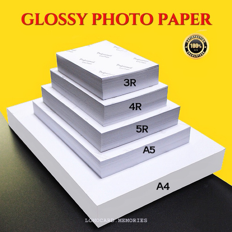 Professional 3R 4R 5R A5 A4 Glossy Photo Paper 230gsm 100sheets/pack ♥︎ ...