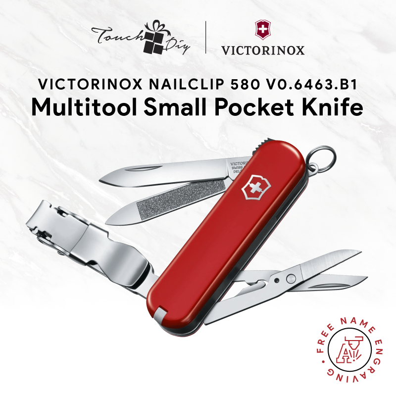 Victorinox Nail Clip 580 Red Multi-Tool 0.6463.B1 | Free Custom Name ...