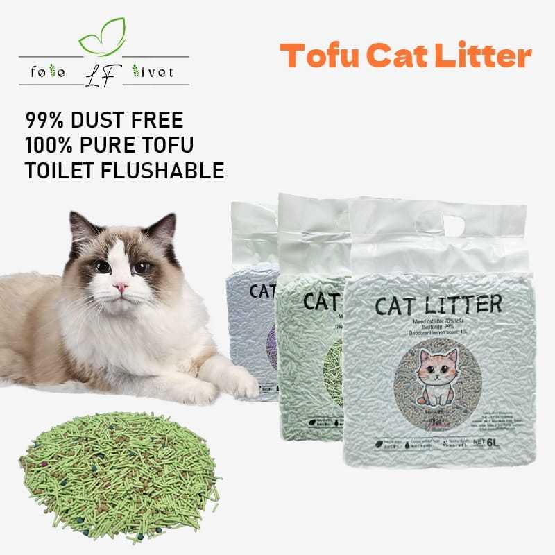 LF 3 Packs Cat Litter Mixed soar tofu cat litter 99% litter tofu+1% ...