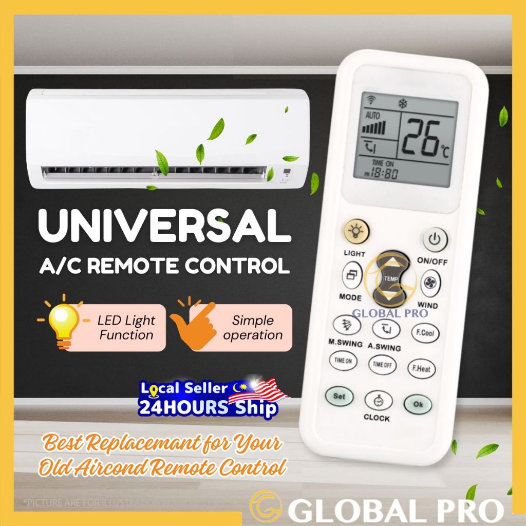 Universal Air Conditioner Remote Control LCD Display AirCond Remote ...