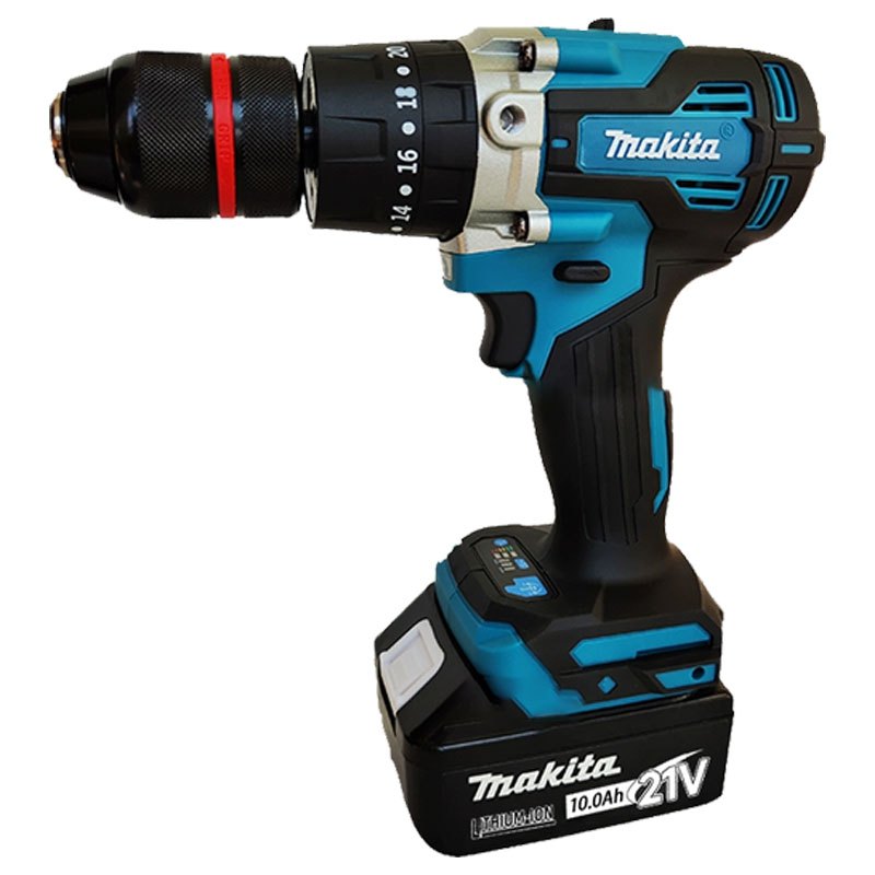 Makita high power cordless electric drill 13mm impact drill 21V three ...