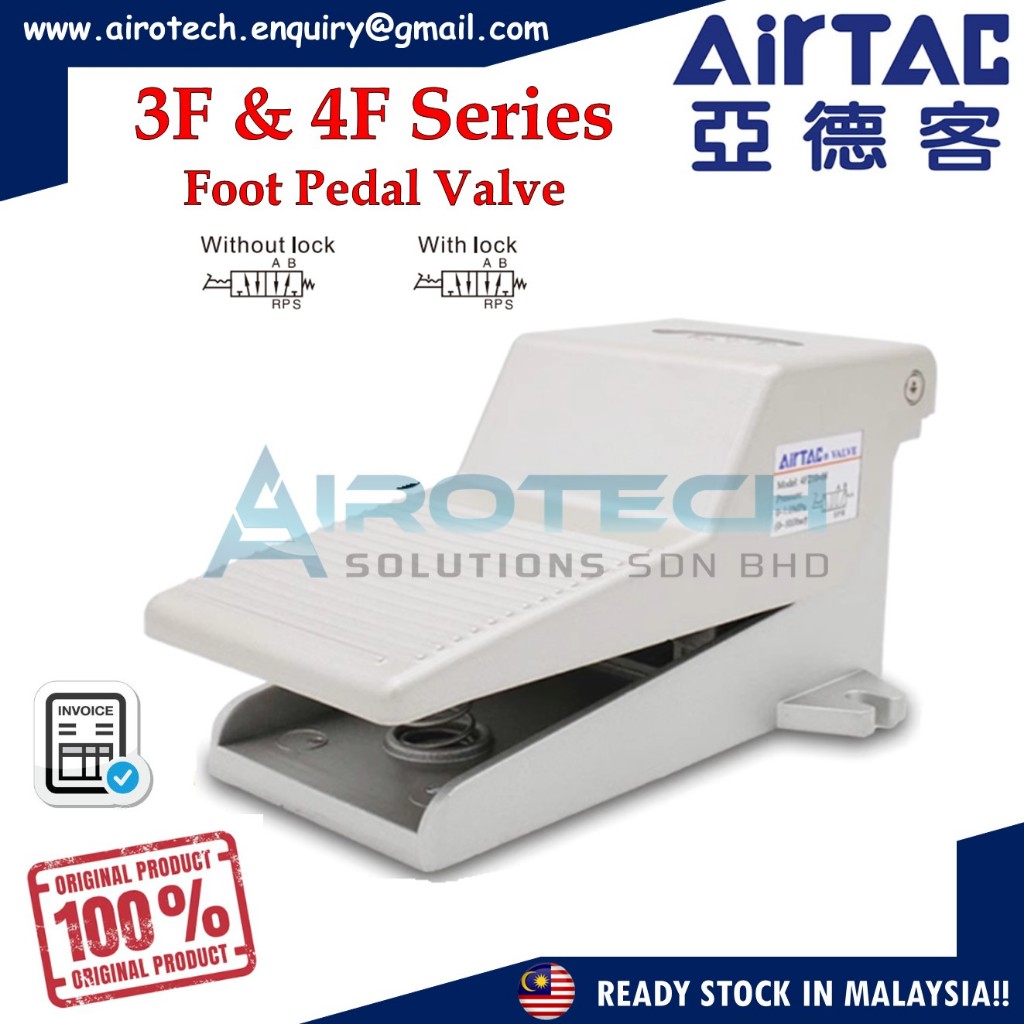 AirTAC 3F 4F Seires Foot Pedal Valve Manual Control Valve With Lock ...
