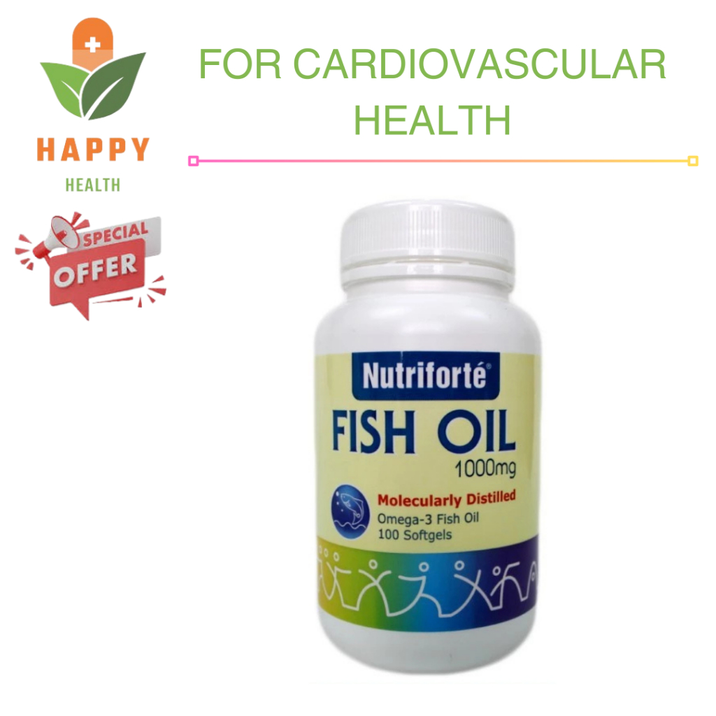 [ Exp 8/2026 ] Nutriforte Fish Oil 1000MG Softgels 100'S - For ...