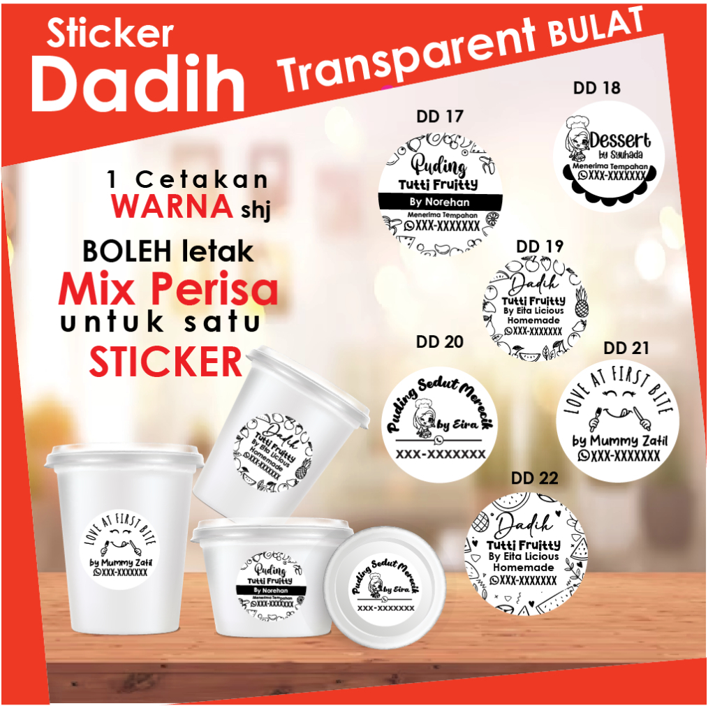 Sticker Puding tutti fruity Bakery Steker Dadih | Shopee Malaysia