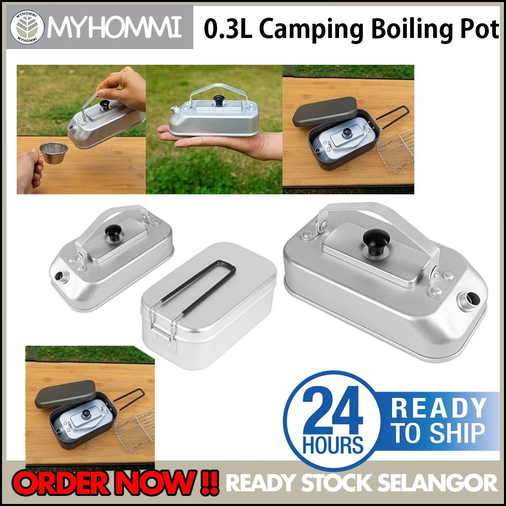 0.3L Camping Boiling Water Pot with Handle Camping Kettle Travel ...