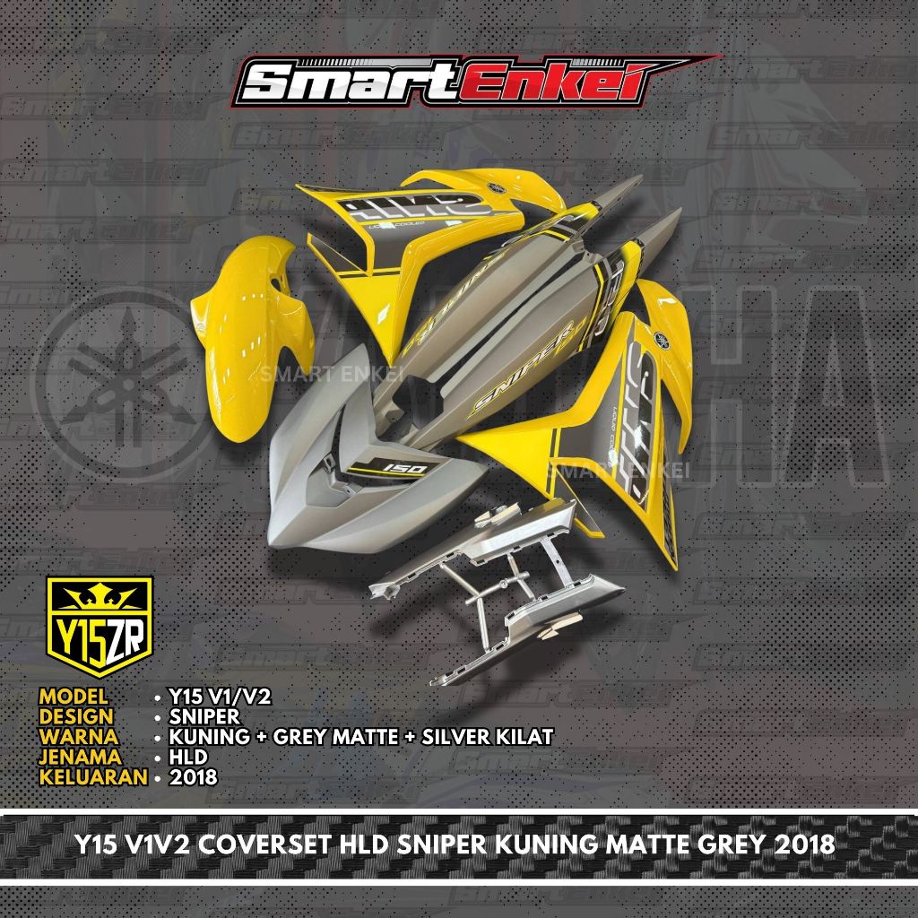 HLD-Y15 V1/V2 COVERSET SNIPER KUNING MATTE GREY 2018 HLD | Shopee Malaysia