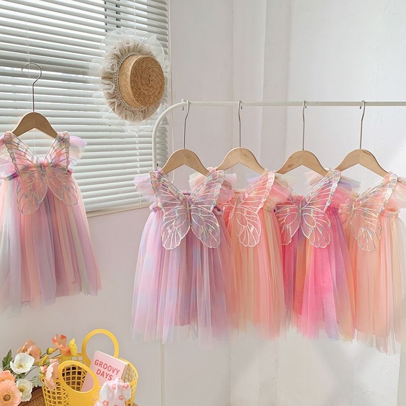 [CLF] Baby Kid Girl Dress Skirt Fashion butterfly Clothes baju ...