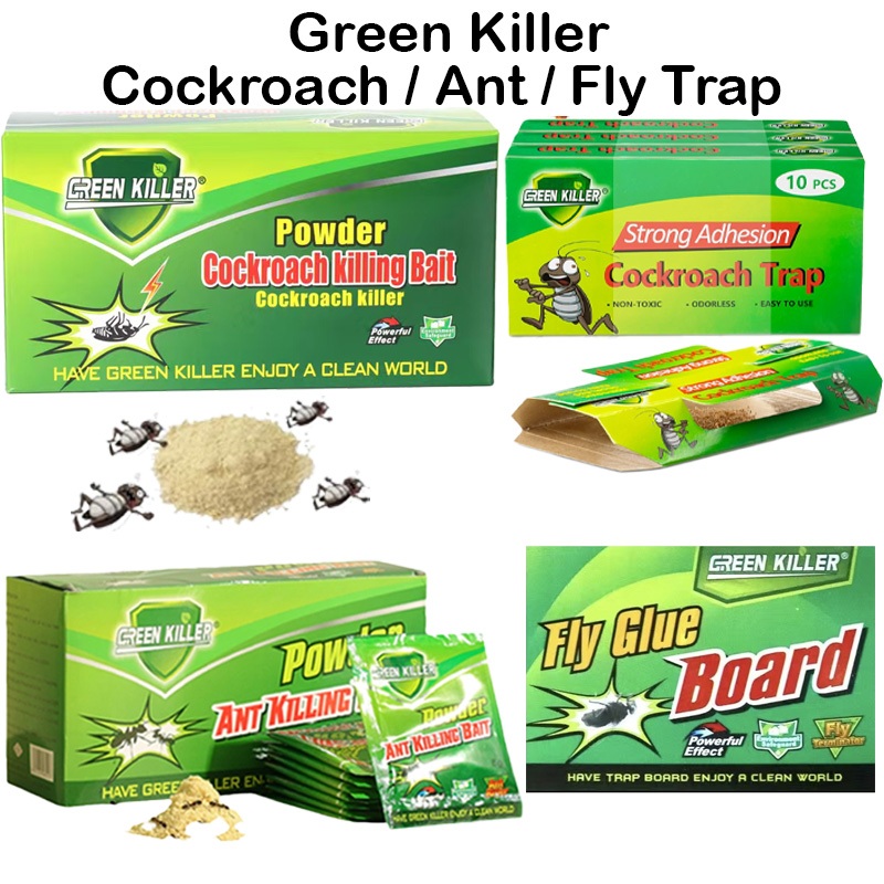 (50pcs 1 Box) Green Killer Cockroach & Ant Powder Killing Bait ...