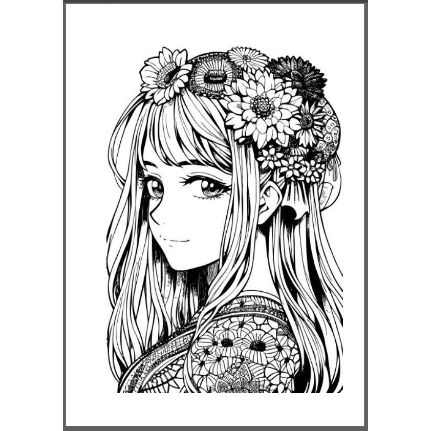 BEAUTIFUL GIRLS coloring page( print on drawing paper )A4 size | Shopee ...