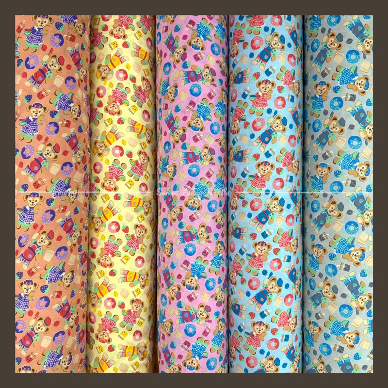 Duffy Bear Fabric / Bear Printed Polyester Cotton Fabric / Kain Cartoon ...