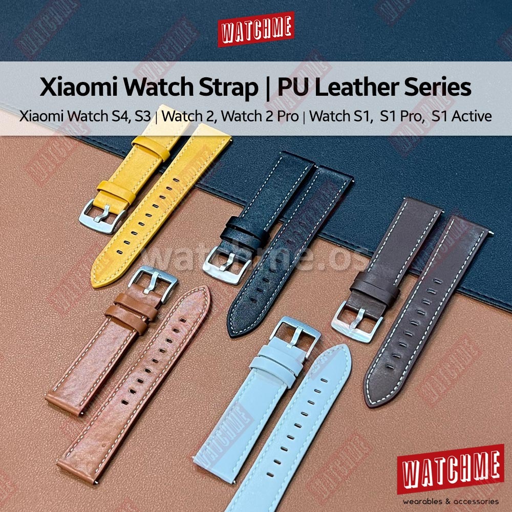Xiaomi Watch Strap, PU Leather Series 22mm, Stainless Steel Buckle (for ...