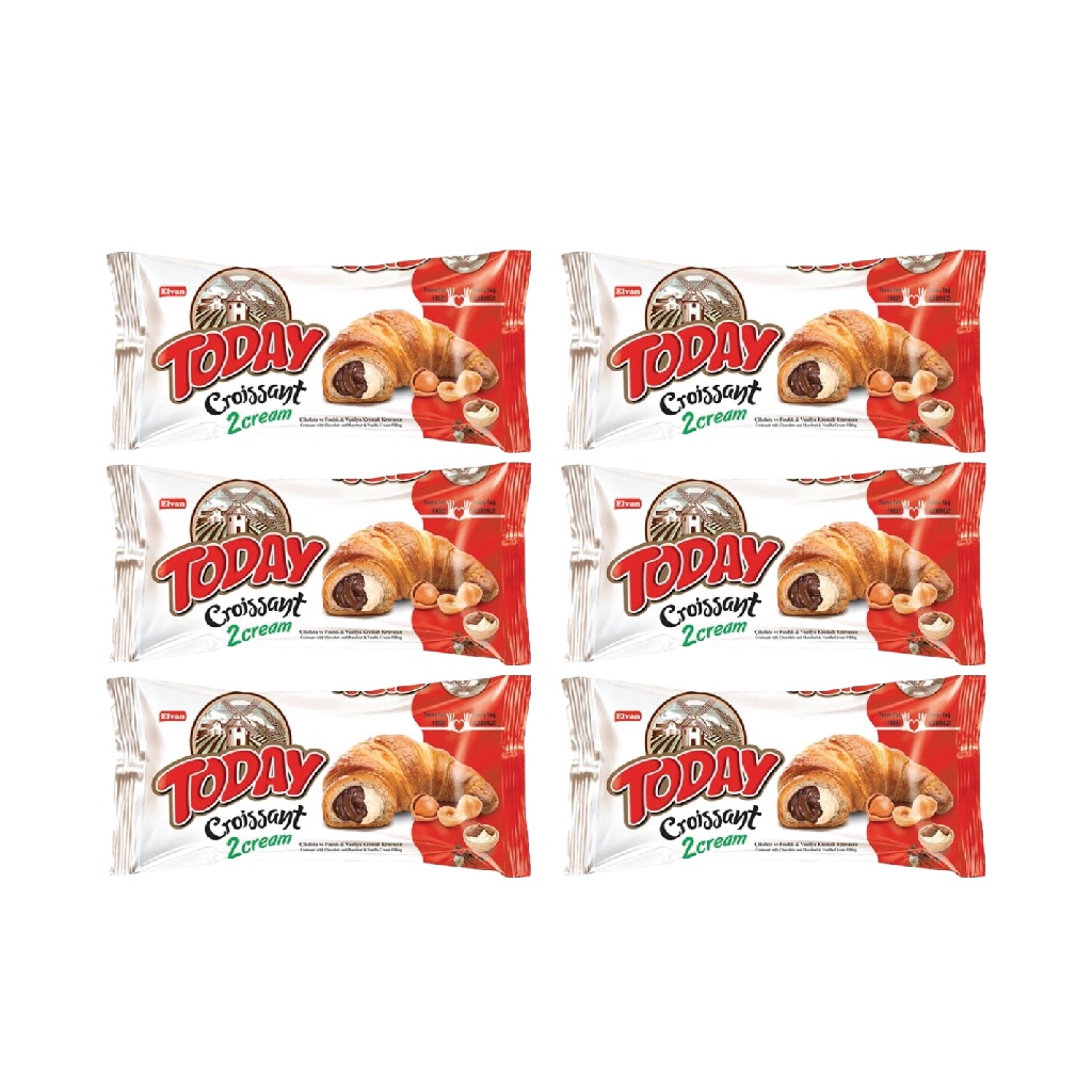 Today Croissant Chocolate&Vanilla 45g - (pack of 6) (Today Croissant ...