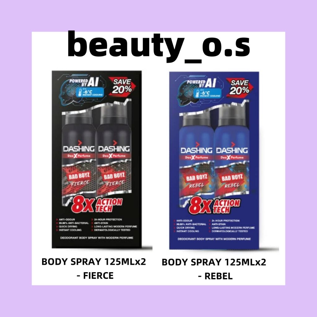 DASHING BAD BOYZ DEODORANT BODY SPRAY 125MLx2(TWICK PACK) (125ML ...