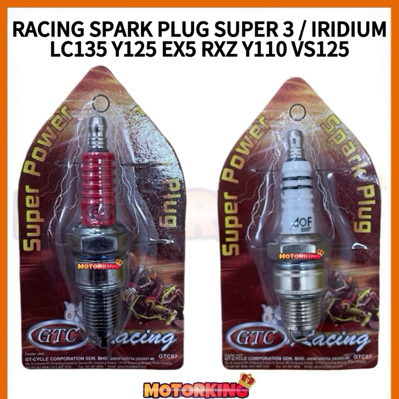 RACING SPARK PLUG SUPER 3 IRIDIUM SPRAK PLUG RACING YAMAHA LC135 Y125Z ...
